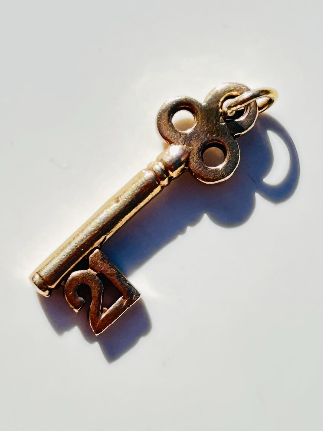 Sweet 9ct Yellow Gold Lucky 21 Key Door Charm Pendant - Etsy