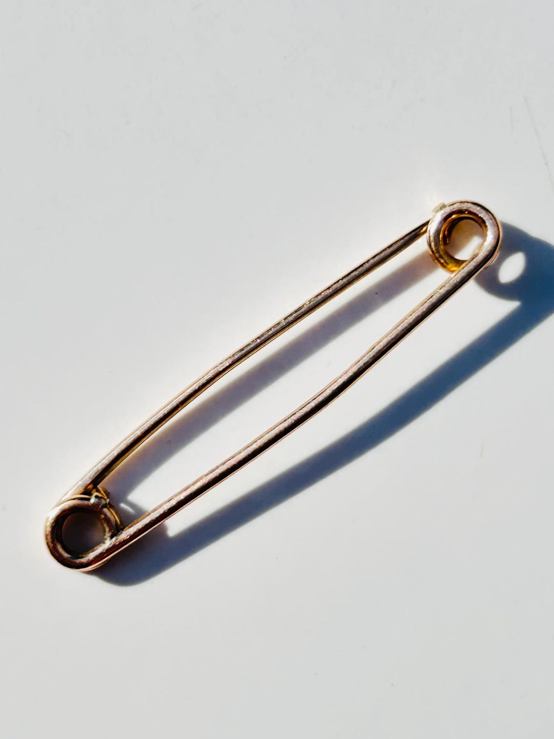 Large Heavy 9ct Gold Safety Pin Brooch - Etsy