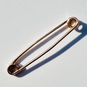 Large Heavy 9ct Gold Safety Pin Brooch - Etsy
