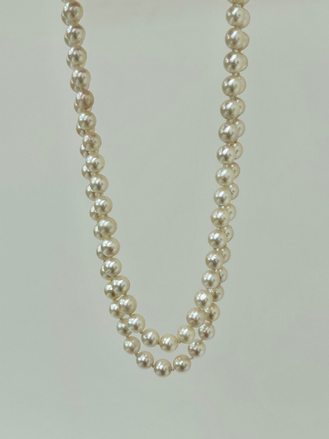 Antique Double Row Pearl Necklace With Garnet Clasp in Gold - Etsy