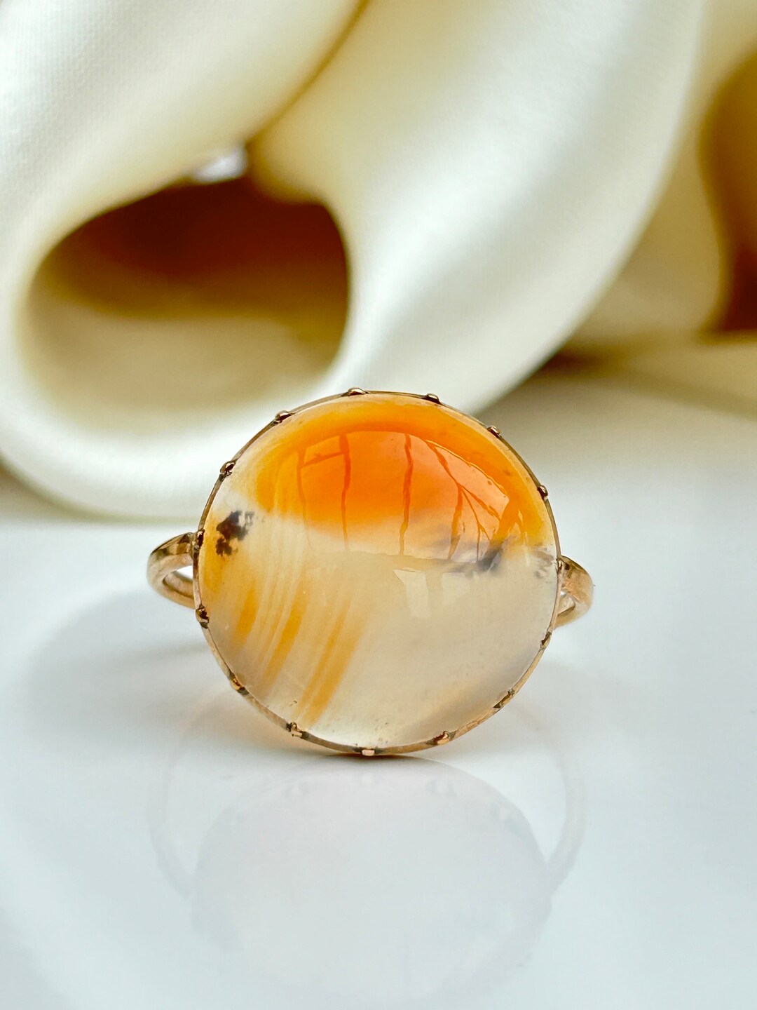 Huge 9ct Gold Georgian Era Agate Conversion Ring - Etsy