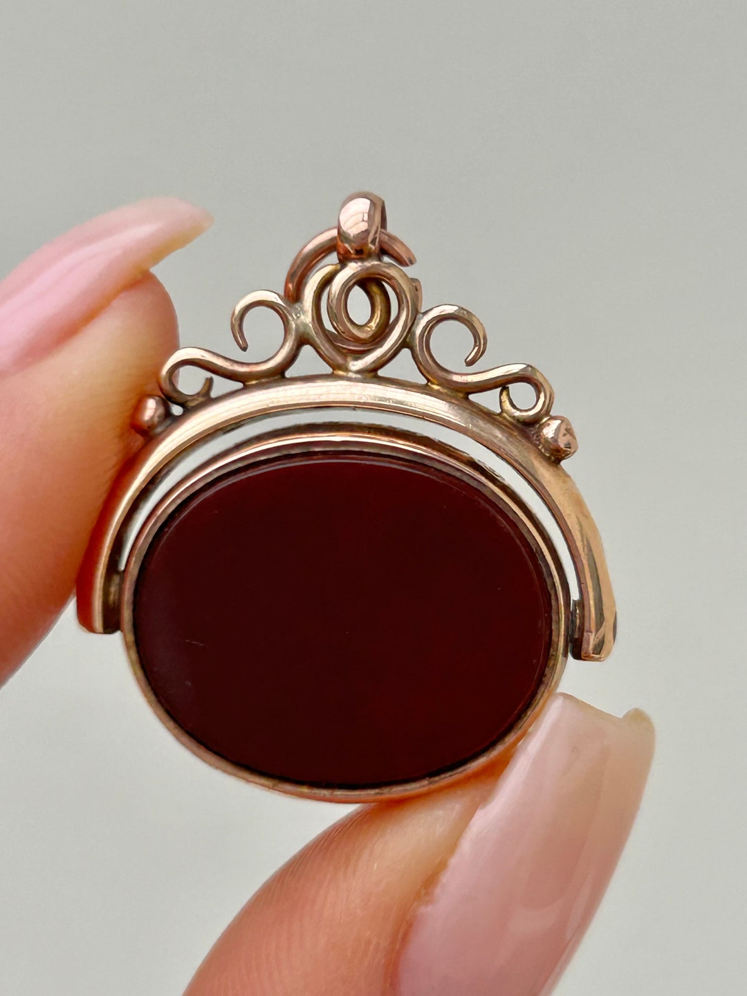 Antique 9ct Yellow Gold Opening Spinning Fob Seal With Hidden Locket - Etsy