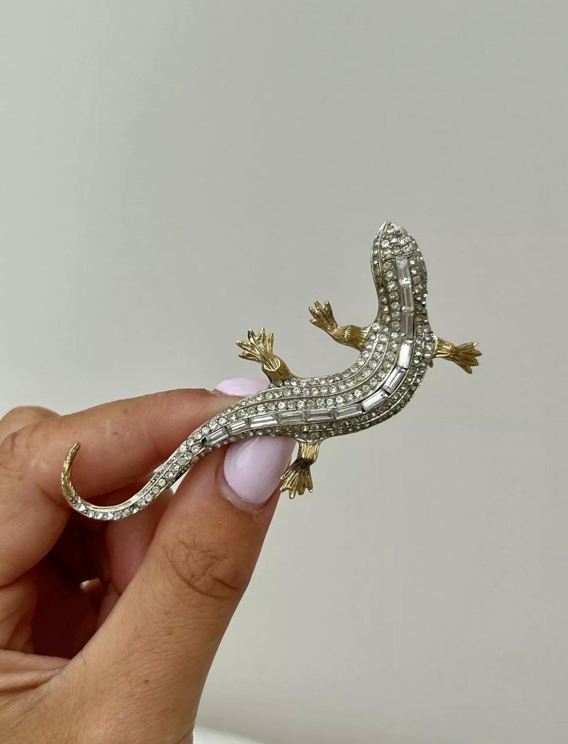 Vintage Large Silver and Paste Lizard / Gecko Brooch - Etsy