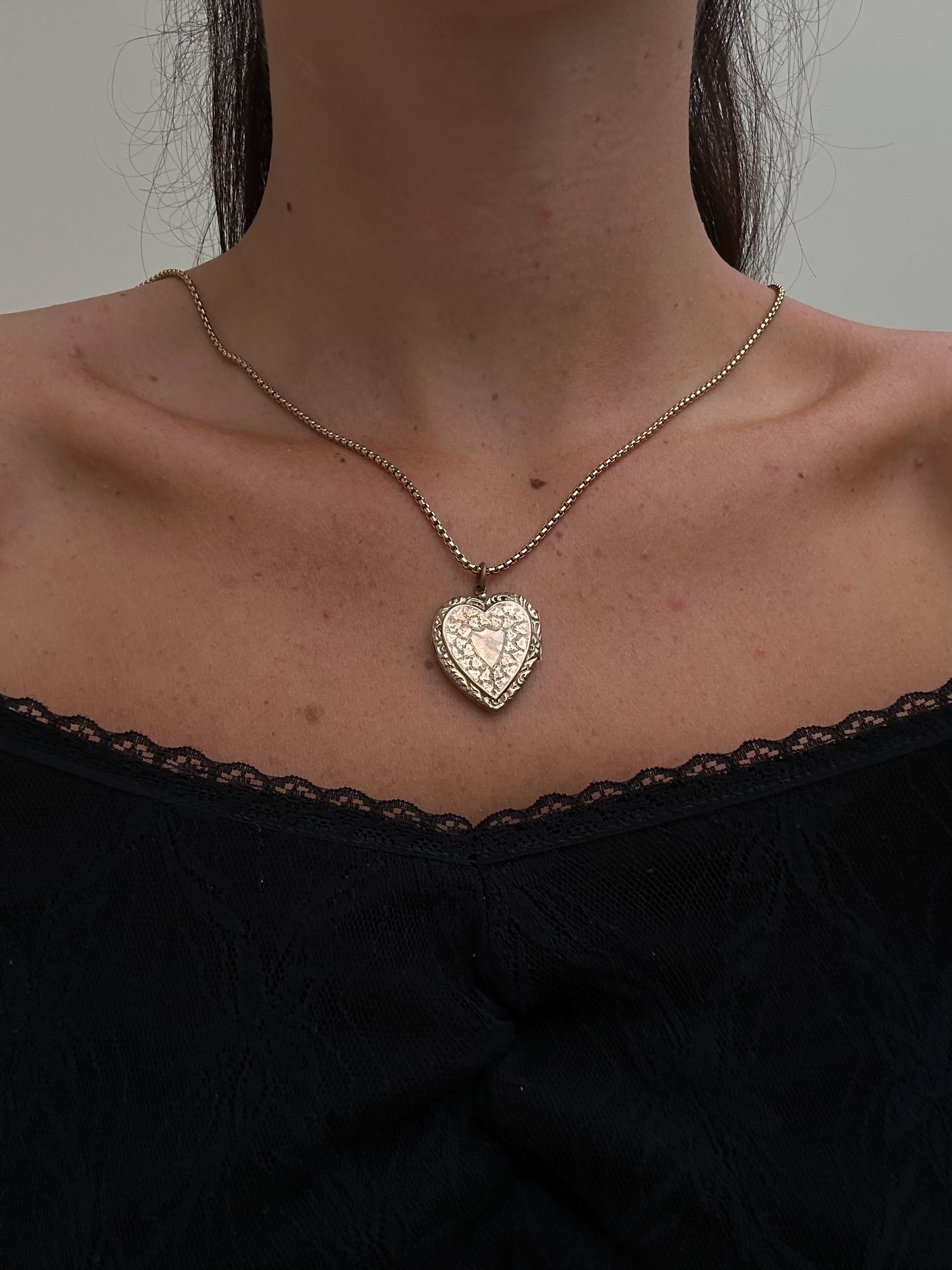Antique Large Heart Locket Pendant - Etsy