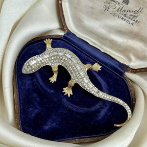 Vintage Large Silver and Paste Lizard / Gecko Brooch - Etsy