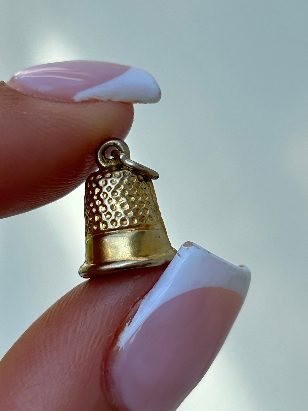 9ct Gold Thimble Charm / Pendant - Etsy