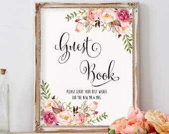 Printable guest book | Etsy
