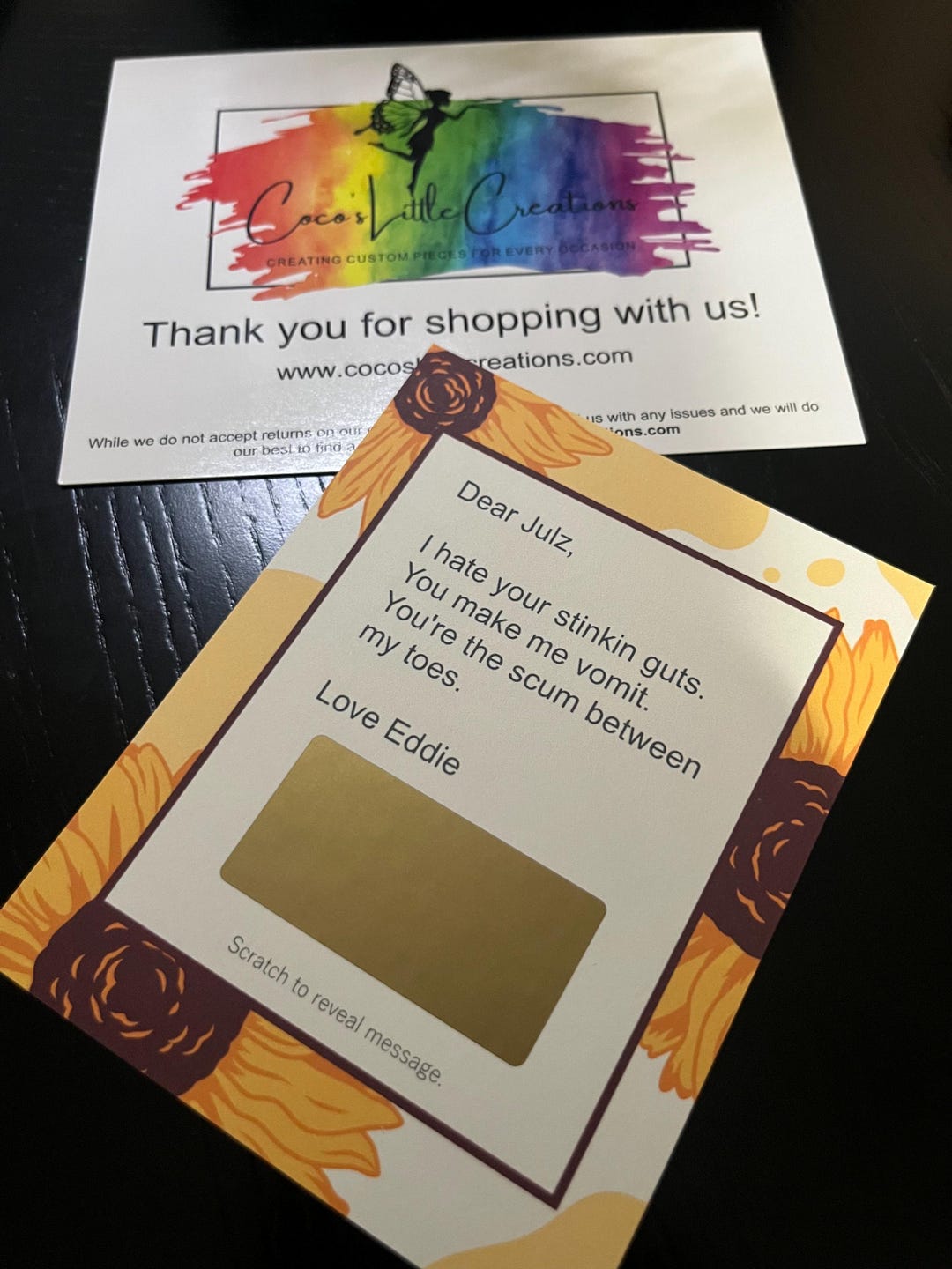 Custom Scratch off Cards - Scratcher Card - Secret Surprise Message ...