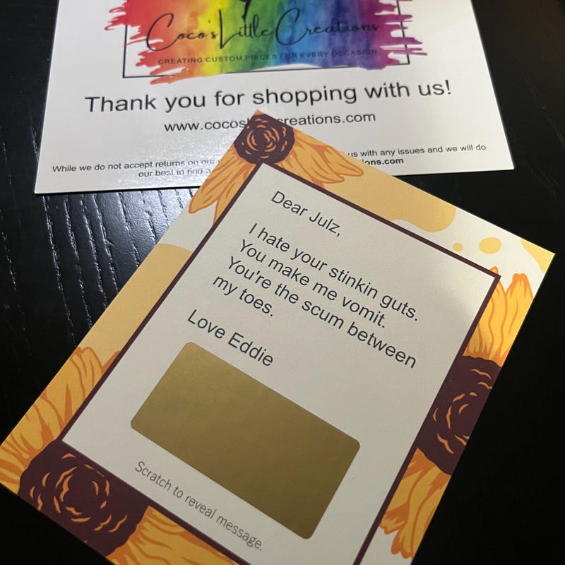 Custom Scratch off Card - Etsy