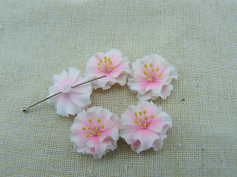 White cherry flowers of polymer clay cherry blossoms white | Etsy