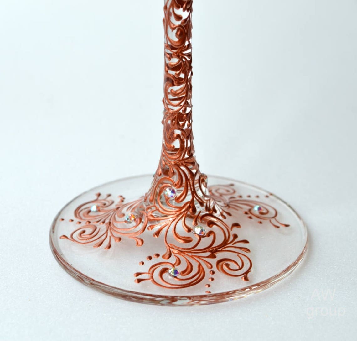 Copper Wedding Champagne Flutes Personalized Wedding Decor - Etsy