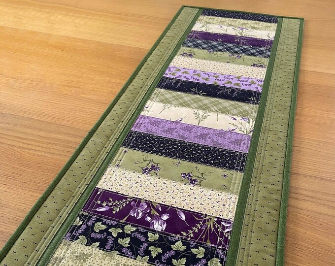 Floral Quilted Table Runner, 42 X 14.5 Quilted Table Runner, Handmade ...