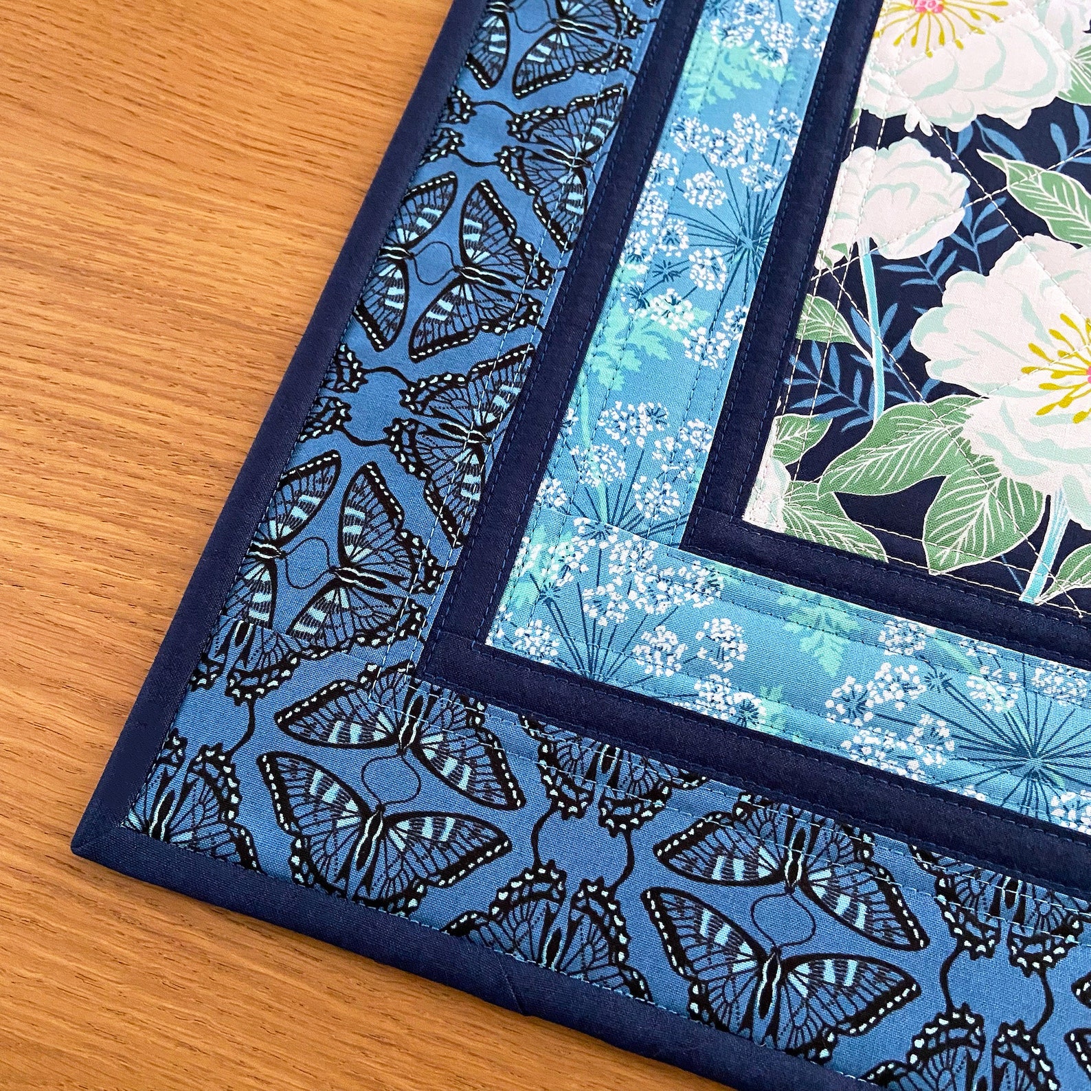 Floral Quilted Table Topper 18.5 Spring Quilted | Etsy