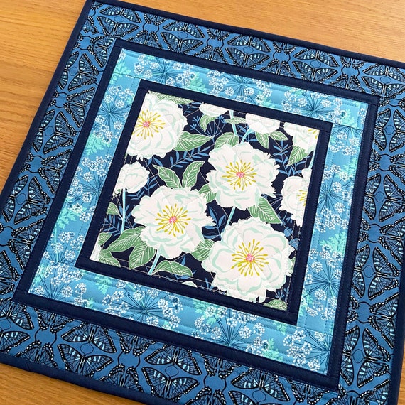 Floral Quilted Table Topper 18.5 Spring Quilted | Etsy