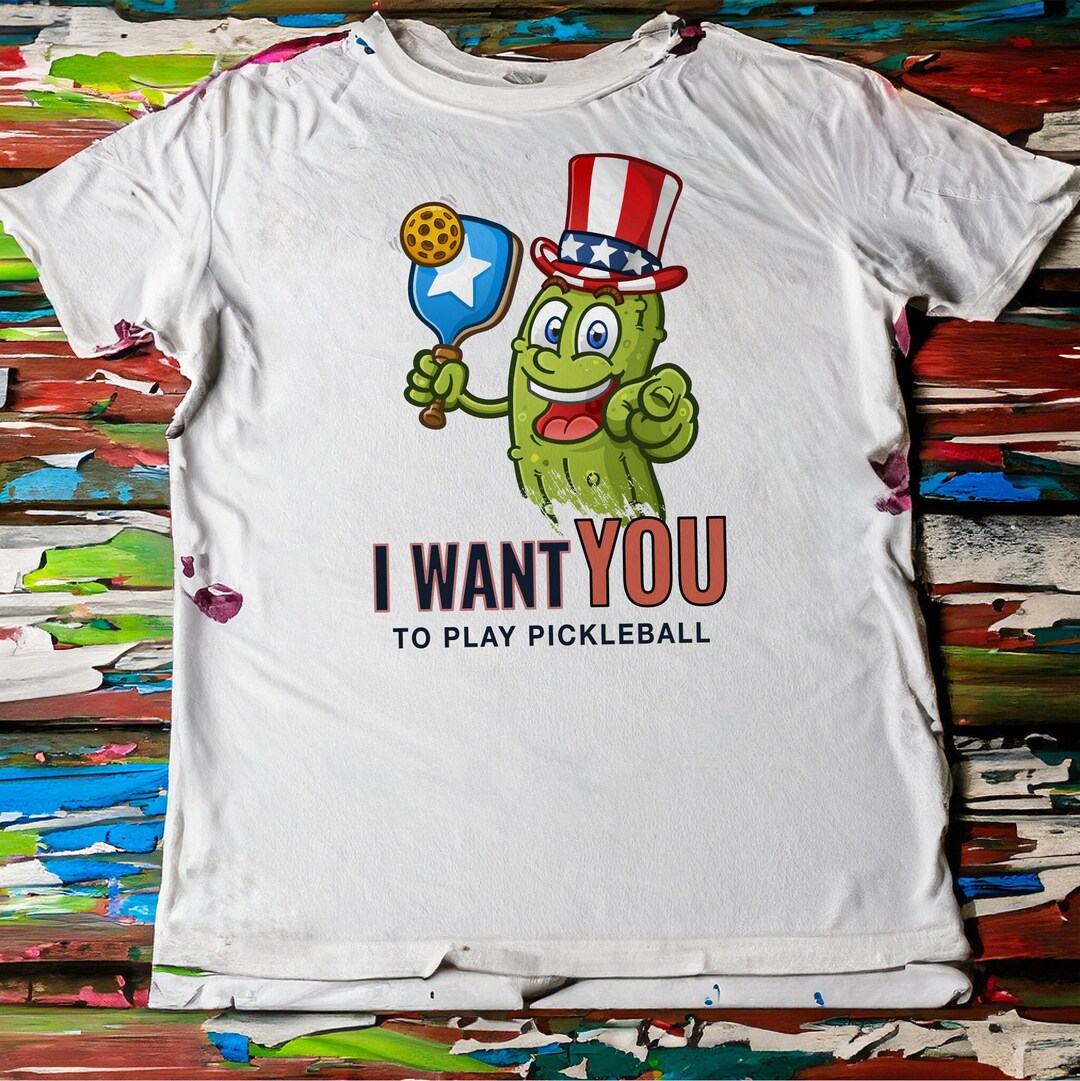 I Want You Uncle Sam Pickleball Tee Shirt, Cartoon Pickleball Tee ...
