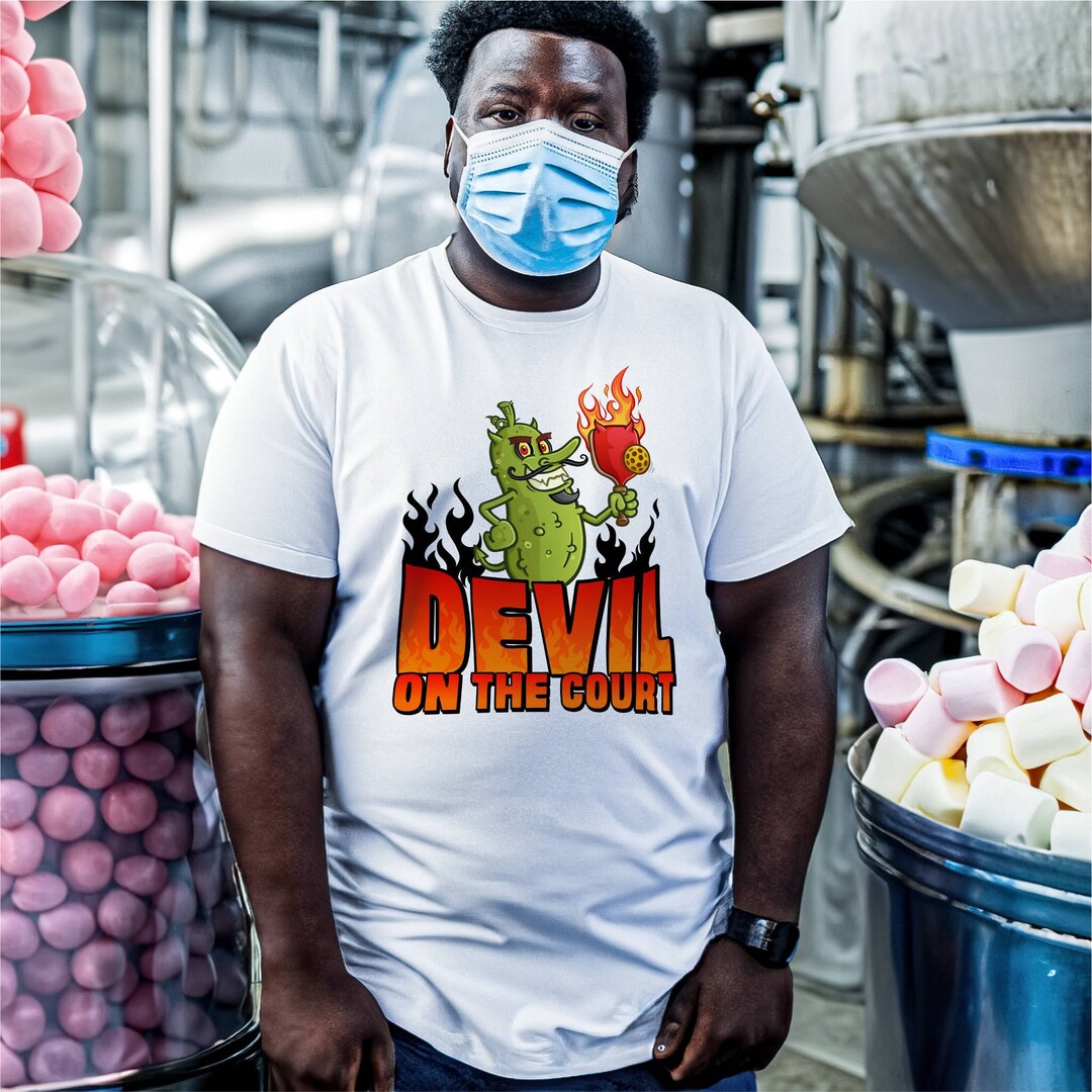 Cartoon Devil Pickleball Tee: Funny Pickle Character Shirt - Etsy