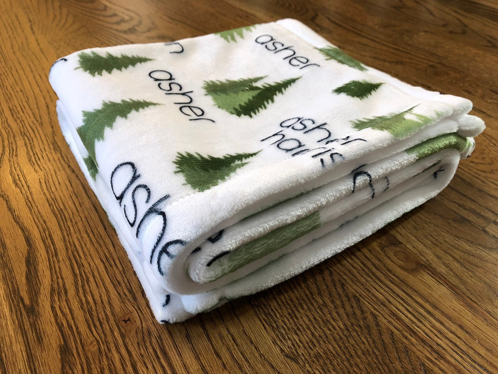 Personalized Baby Blanket Baby Name Blanket Woodland Trees | Etsy