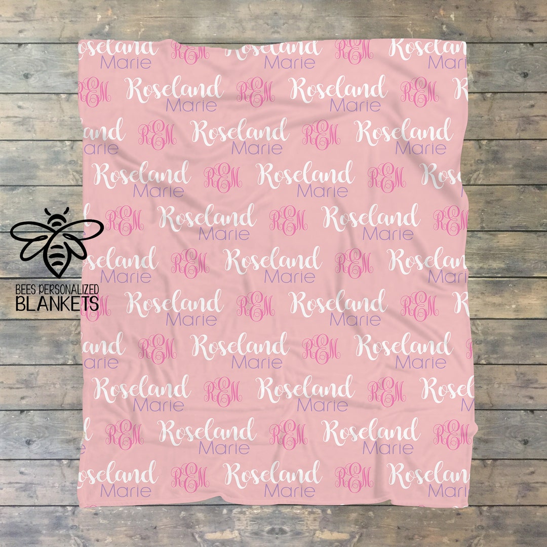Personalized Blanket, Large Print Name Blanket, Personalize Baby ...