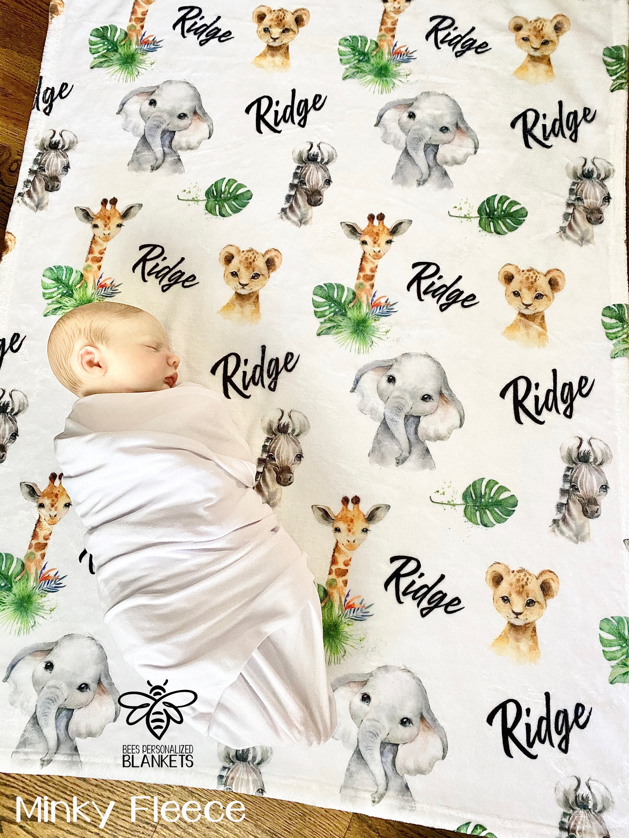 Home & Living Safari Animals Baby Blanket Blankets & Throws Baby ...