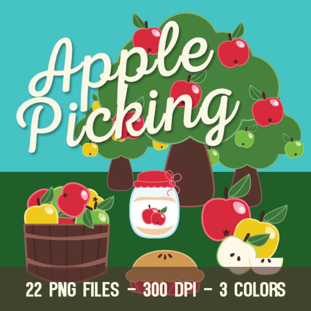 Autumn Apple Picking Digital Clipart - Etsy