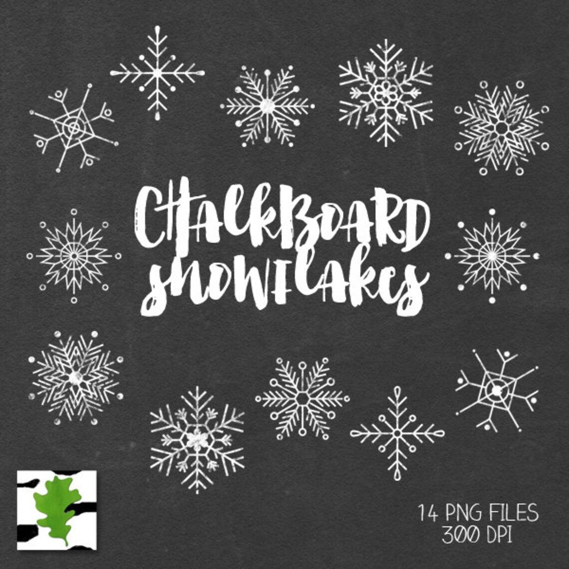 Chalkboard Snowflakes Winter Clipart - Etsy