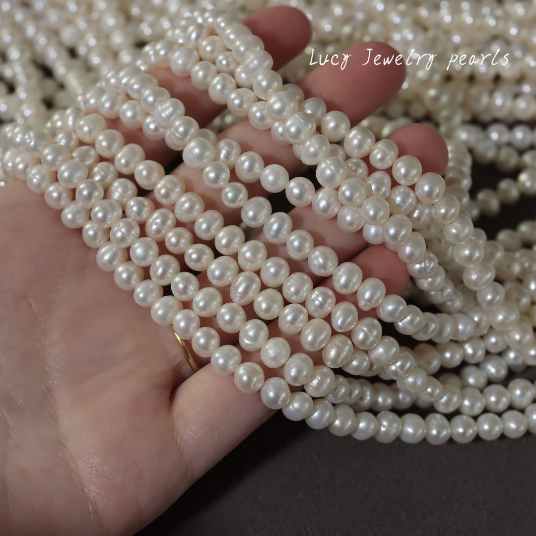 Potato Pearl Necklace 5.25.5mm Round Pearl Wholesale Nature White Pearl ...