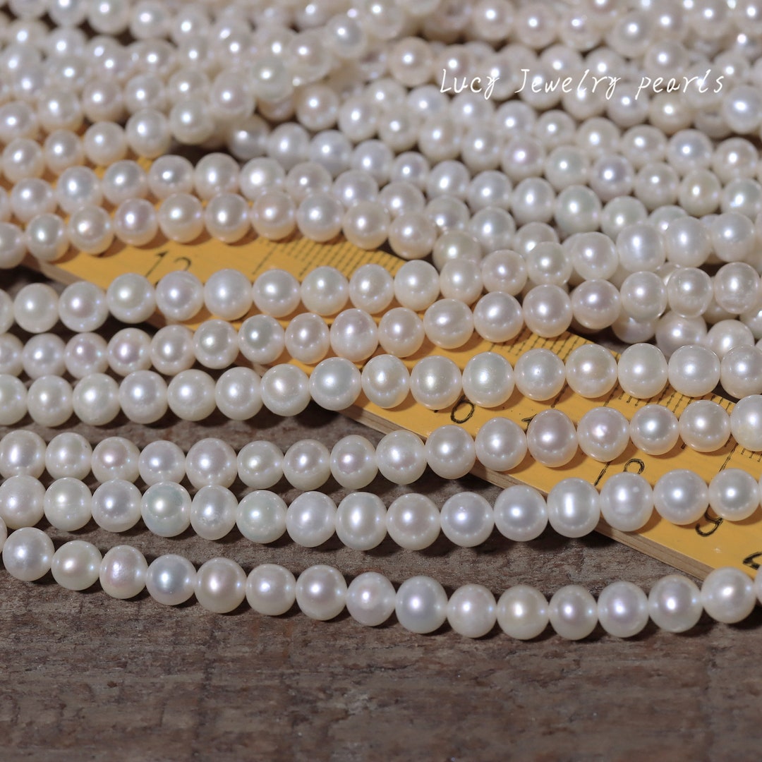 Potato Pearl Necklace Round Pearl 5.5-6mm Loose Pearl - Etsy
