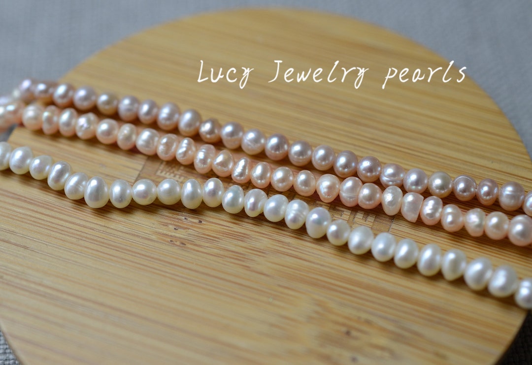 Seed Pearl 3.8-4mm Loose Pearl Necklace Potato Pearl Necklace - Etsy