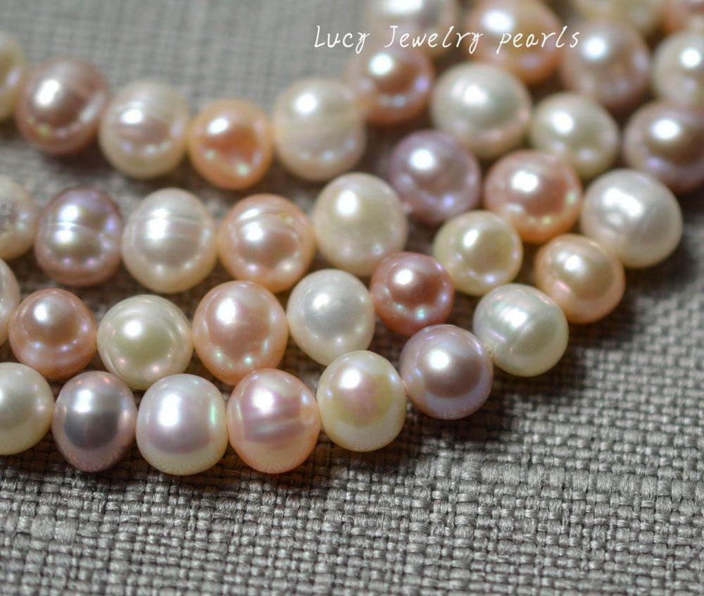 Multicolor Potato Pearl 7-7.5mm Wholesale Large Hole Freshwater Pearl ...