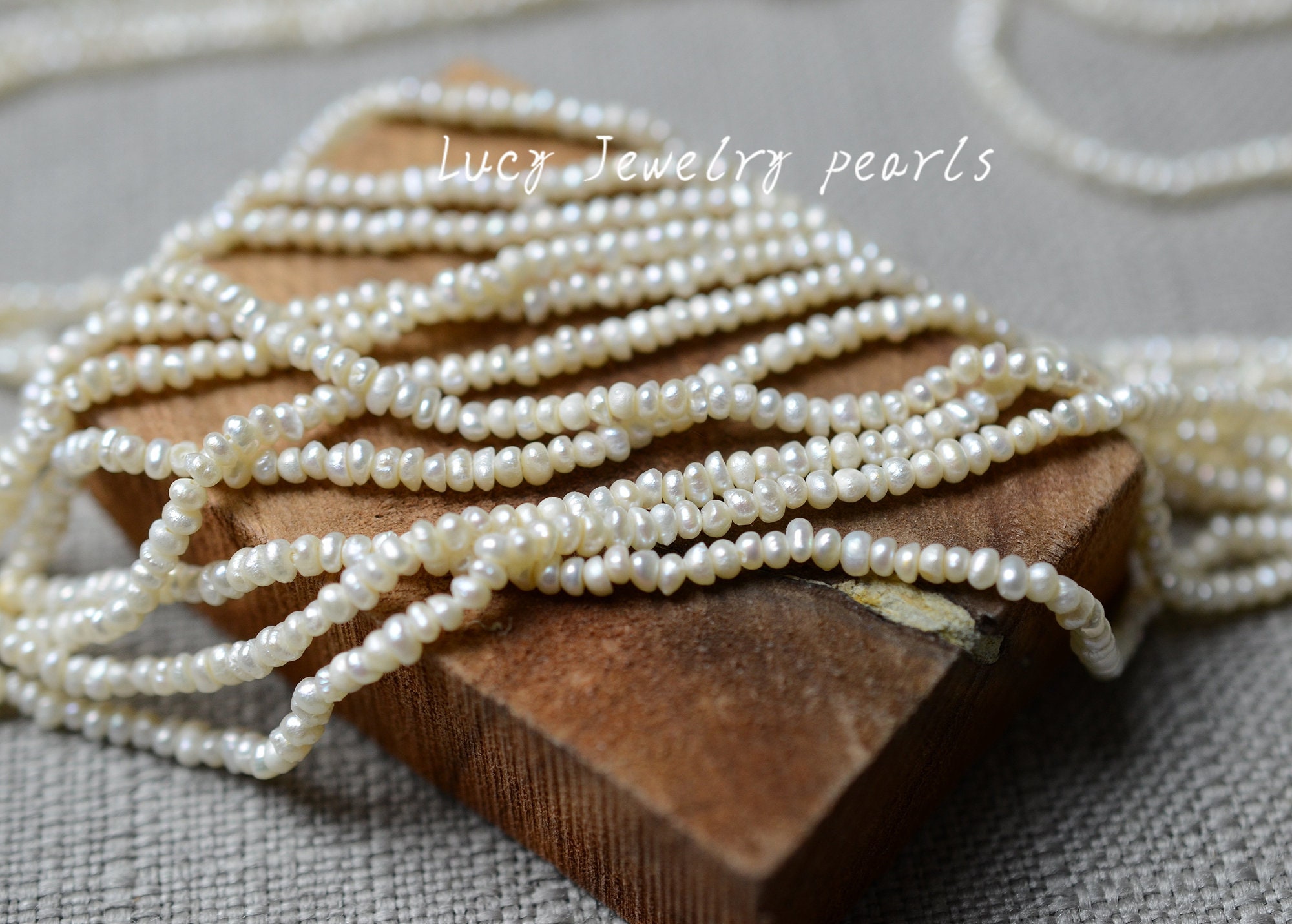 Seed pearl 2.7mm natural white freshwater pearl necklace | Etsy