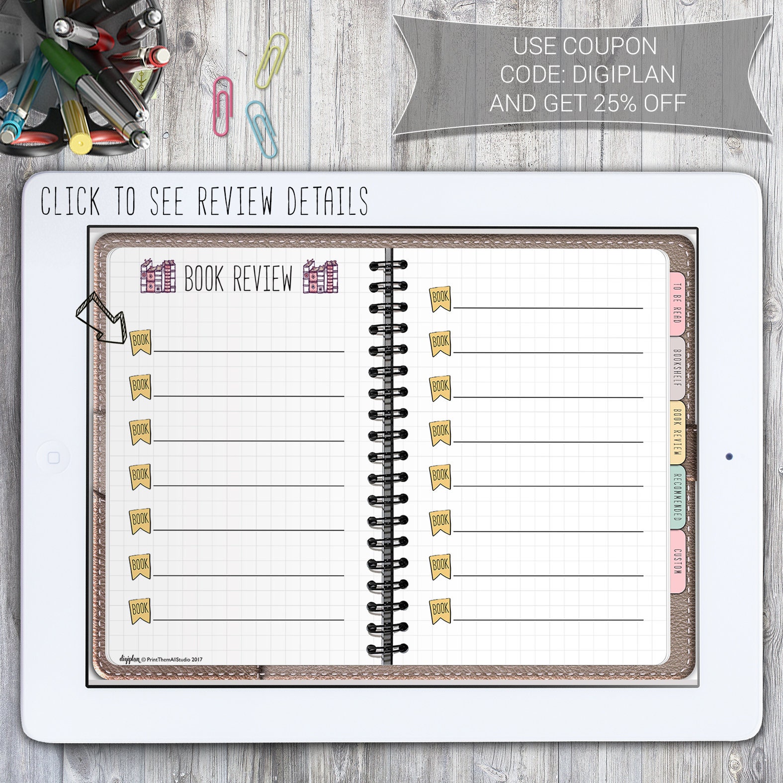 Digital Reading Log for Goodnotes With Hyperlinks Digital | Etsy