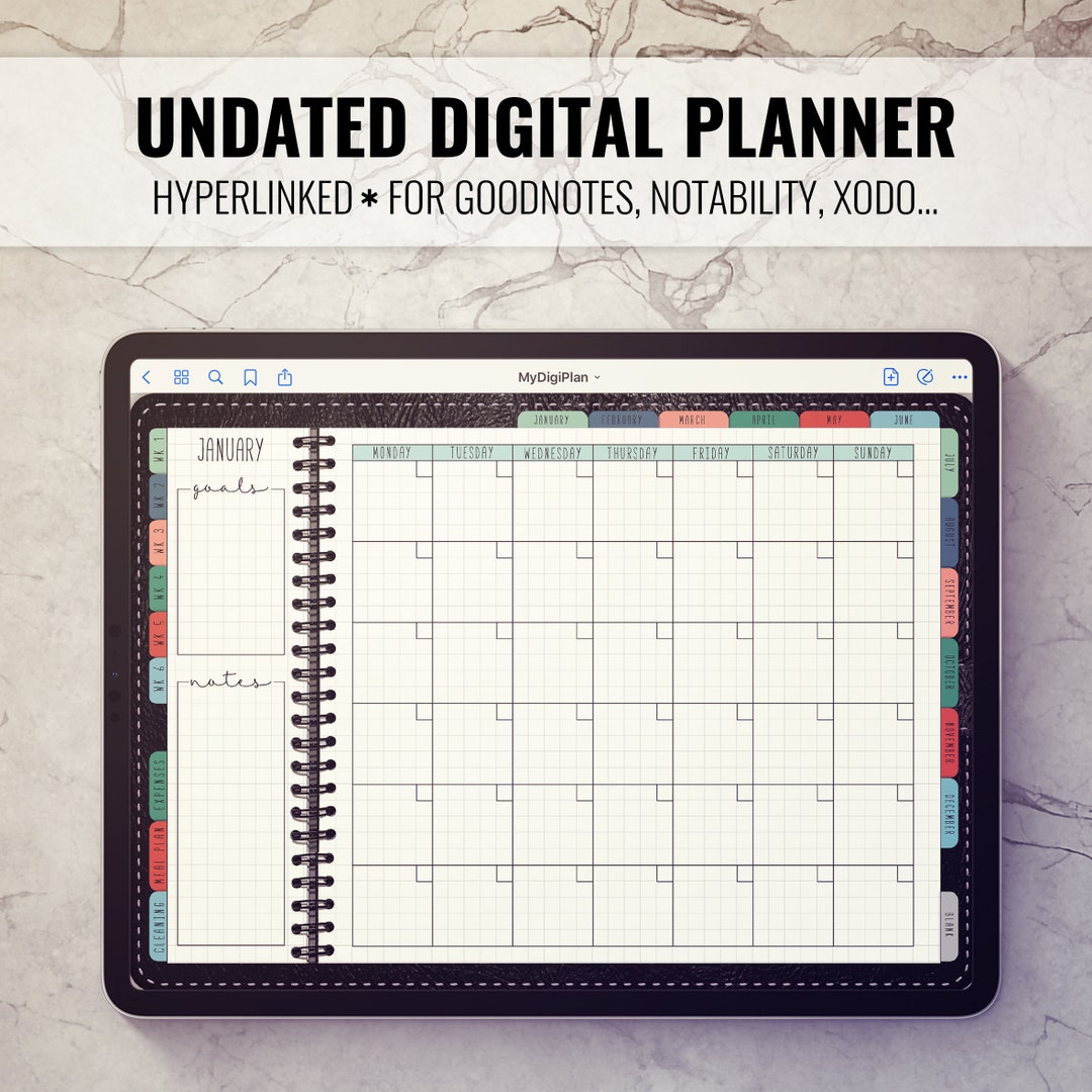 Undated Digital Planner for Goodnotes Notability Planner Digital ...