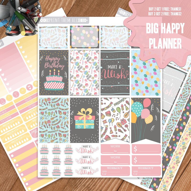 Birthday Planner Stickers - Etsy