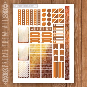 Autumn Planner Stickers Printable Fall Happy Planner | Etsy