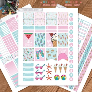 Printable Planner Stickers, Summer Stickers, Erin Condren Life Planner ...