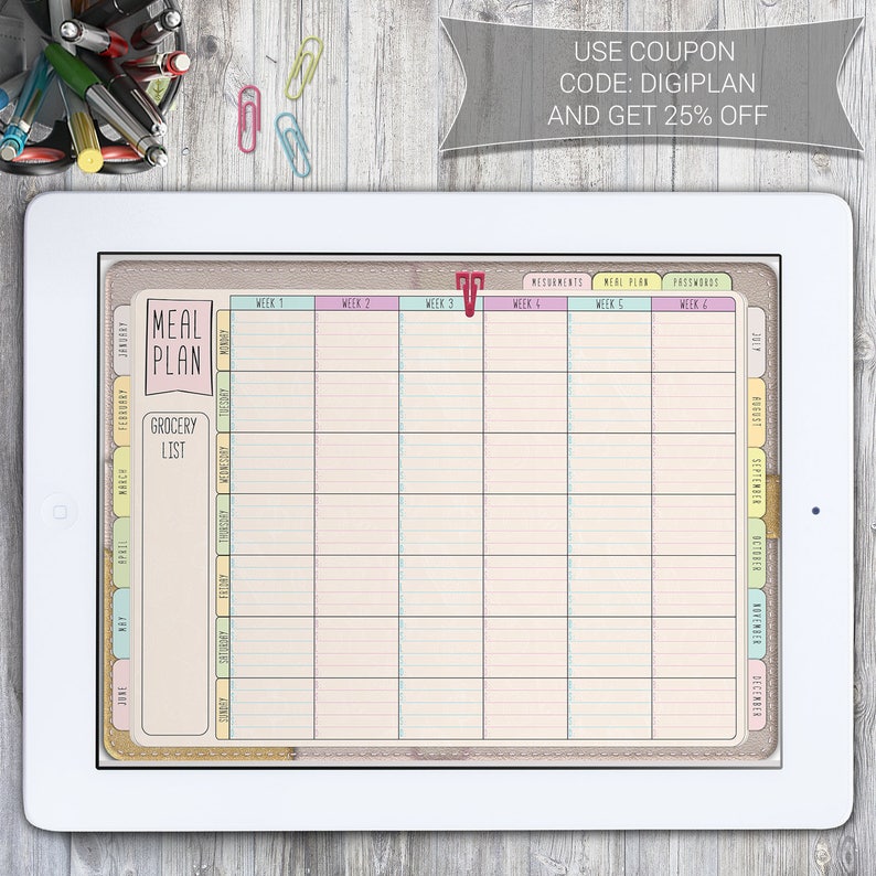 Undated Fitness Digital Planner: Workout Tracker, Goodnotes Planner ...