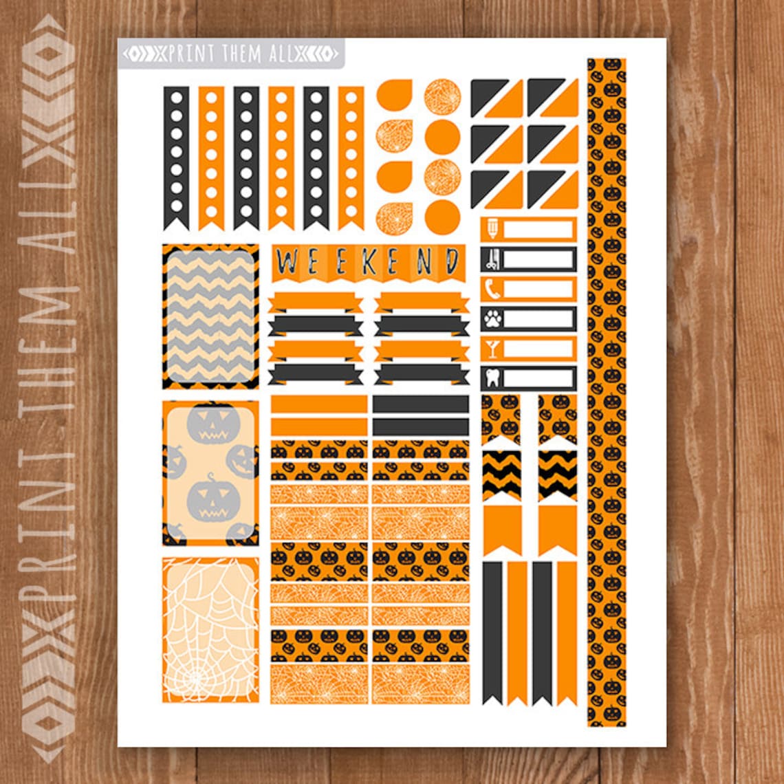 Halloween Planner Stickers Printable HAPPY PLANNER STICKERS - Etsy