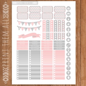 Pink Zebra Planner Stickers Printable,weekly Kit, Stickers for ERIN ...