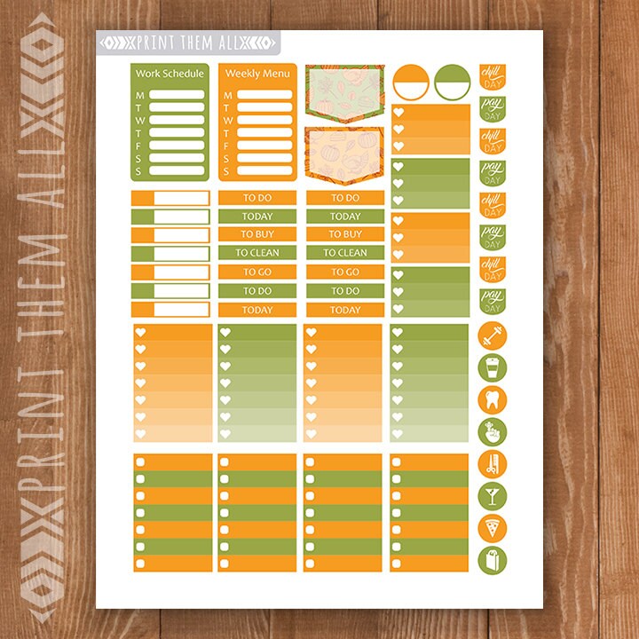 Thanksgiving Planner Stickers Printable November Kit HAPPY | Etsy