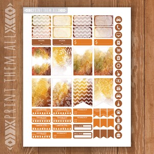Autumn Planner Stickers Printable Fall Happy Planner | Etsy