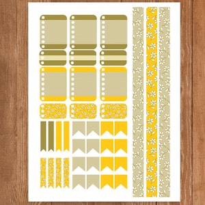 Daisies Planner Stickers Printable,weekly Kit, Stickers for ERIN ...