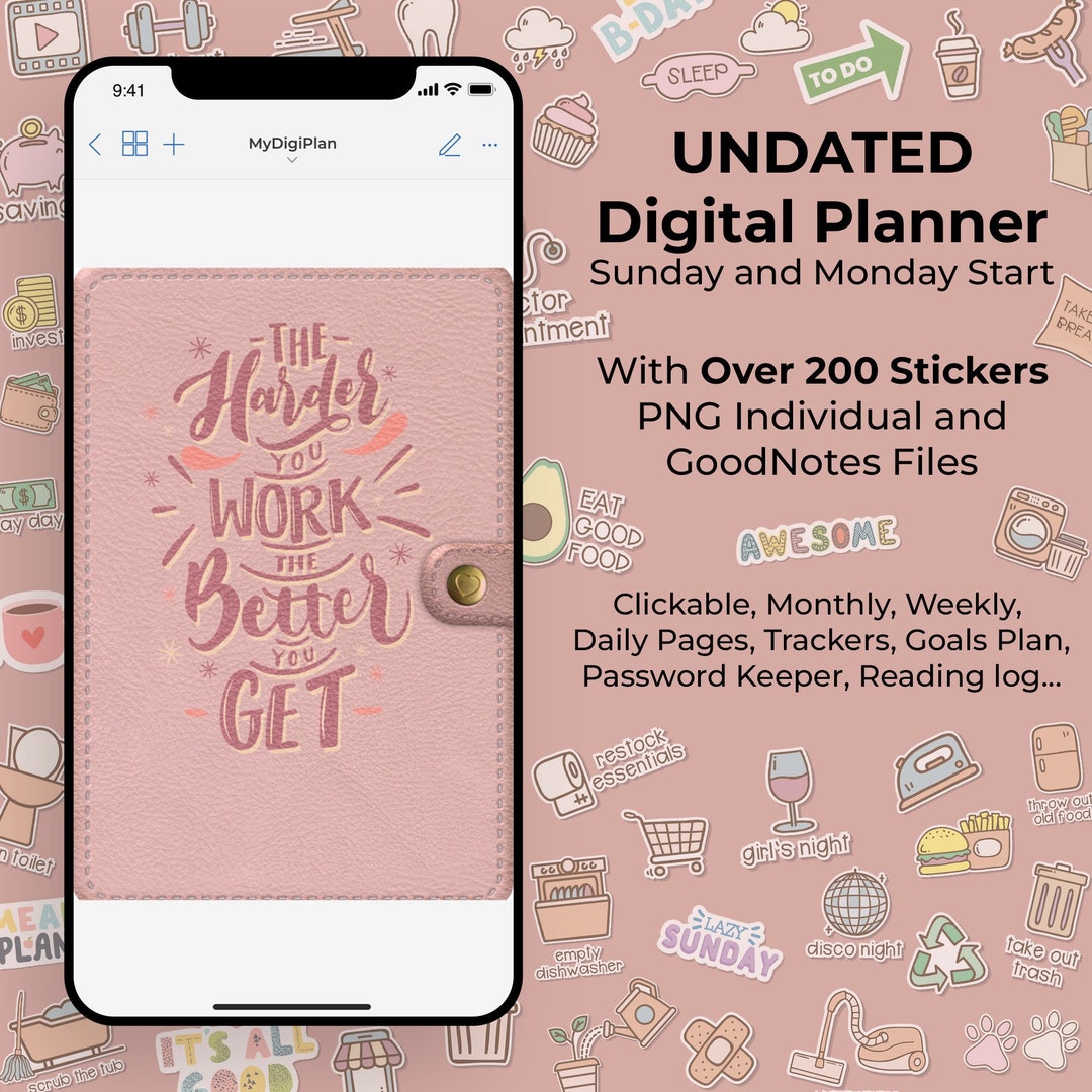 Digital Planner for iPhone or Android Phones Undated Digital Planner ...