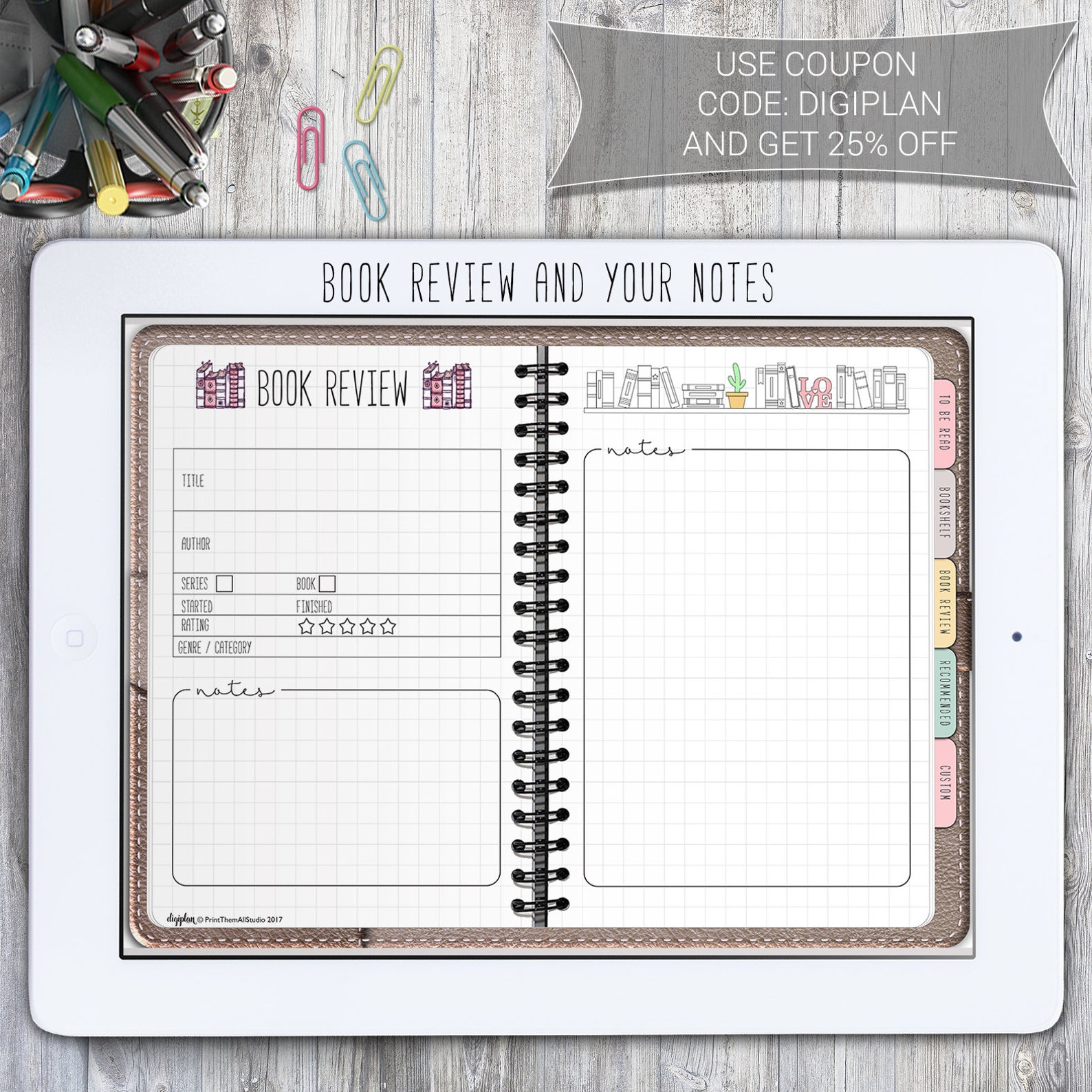 Digital Reading Log for Goodnotes With Hyperlinks Digital | Etsy