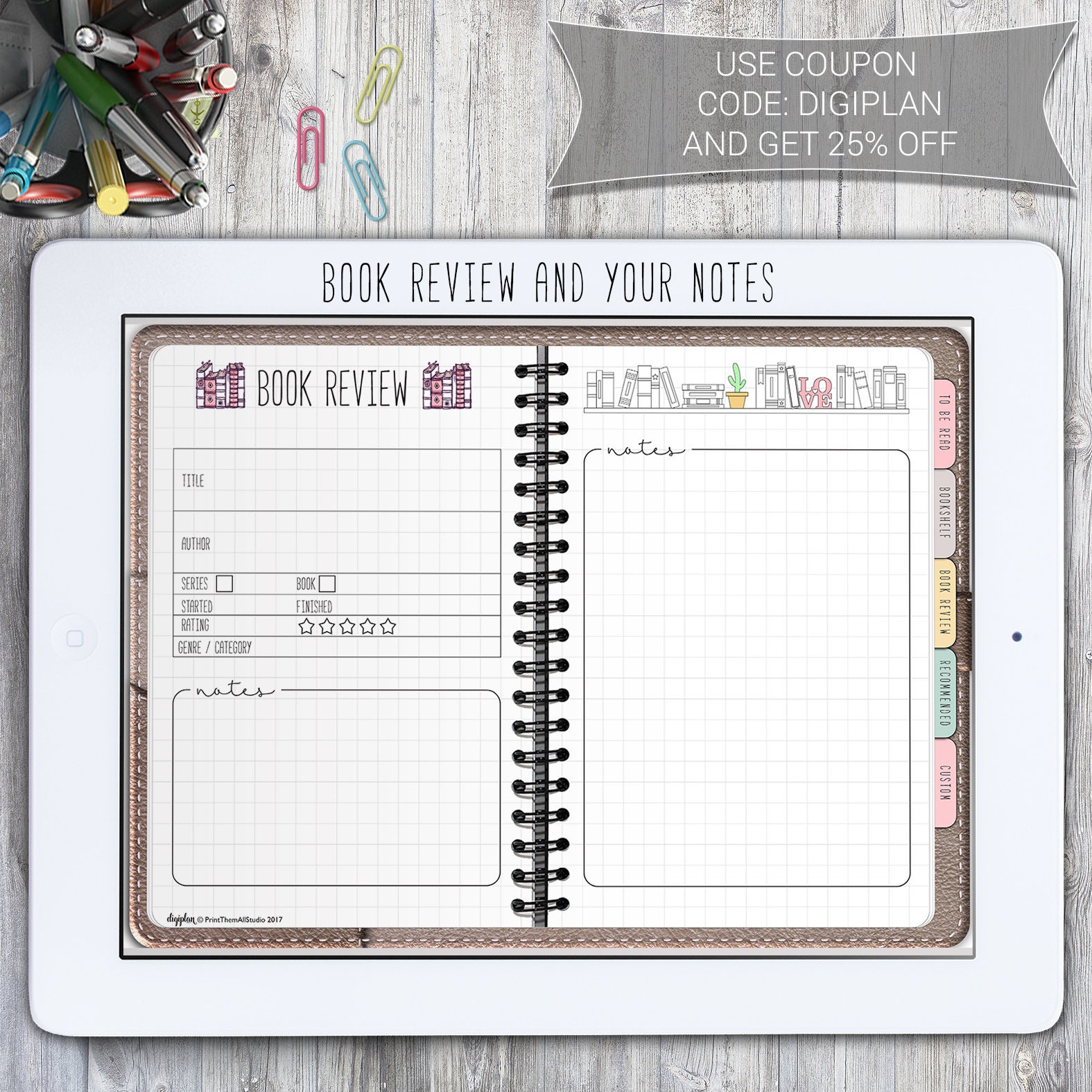 Digital Reading Log for Goodnotes With Hyperlinks Digital | Etsy