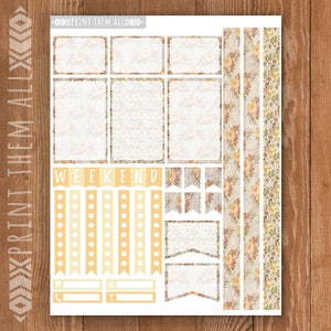 Fall Boho Planner Stickers Printable, Autumn Big Happy Planner Stickers ...