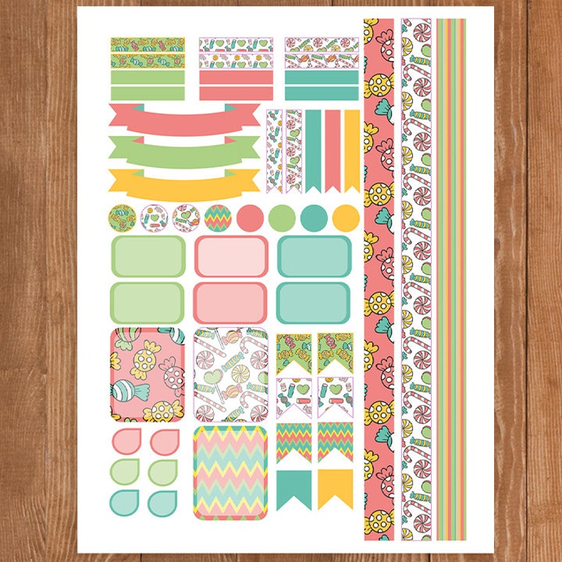 Candy Planner Stickers Printableweekly Kit Stickers for ERIN - Etsy