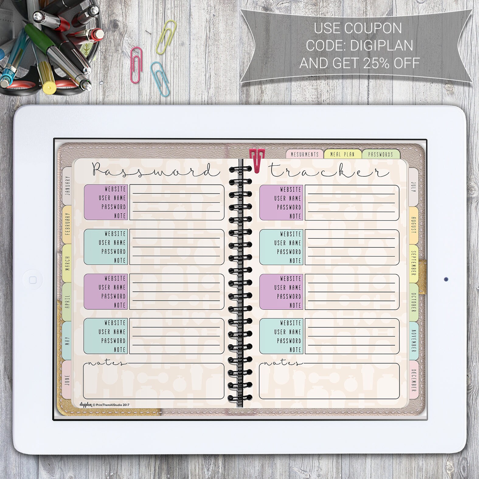 Digital Planner / GoodNotes Planner / Undated Planner / | Etsy