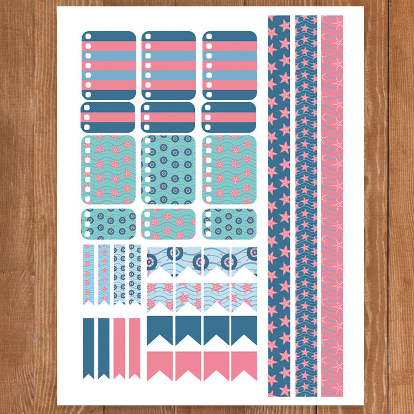Nautical Planner Stickers Printableweekly Kit Stickers for - Etsy