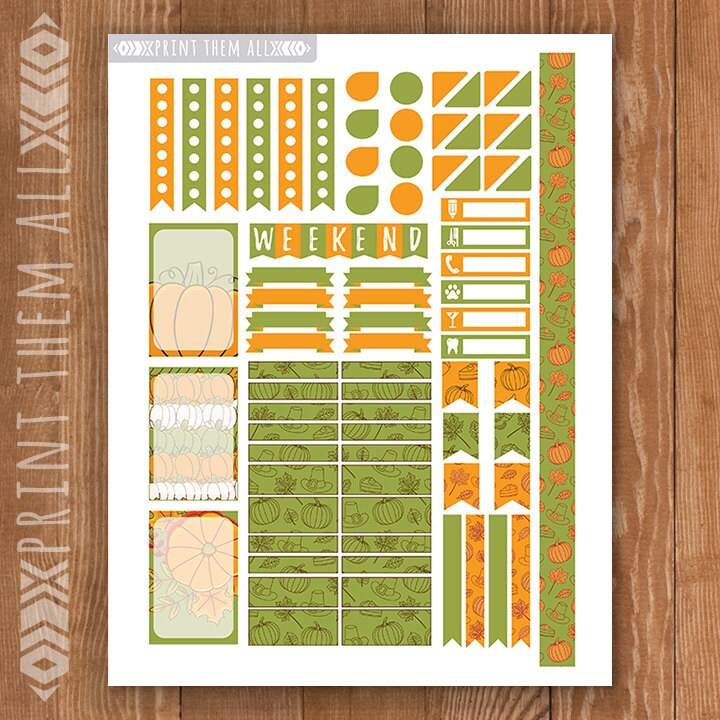 Thanksgiving Planner Stickers Printable November Kit HAPPY | Etsy