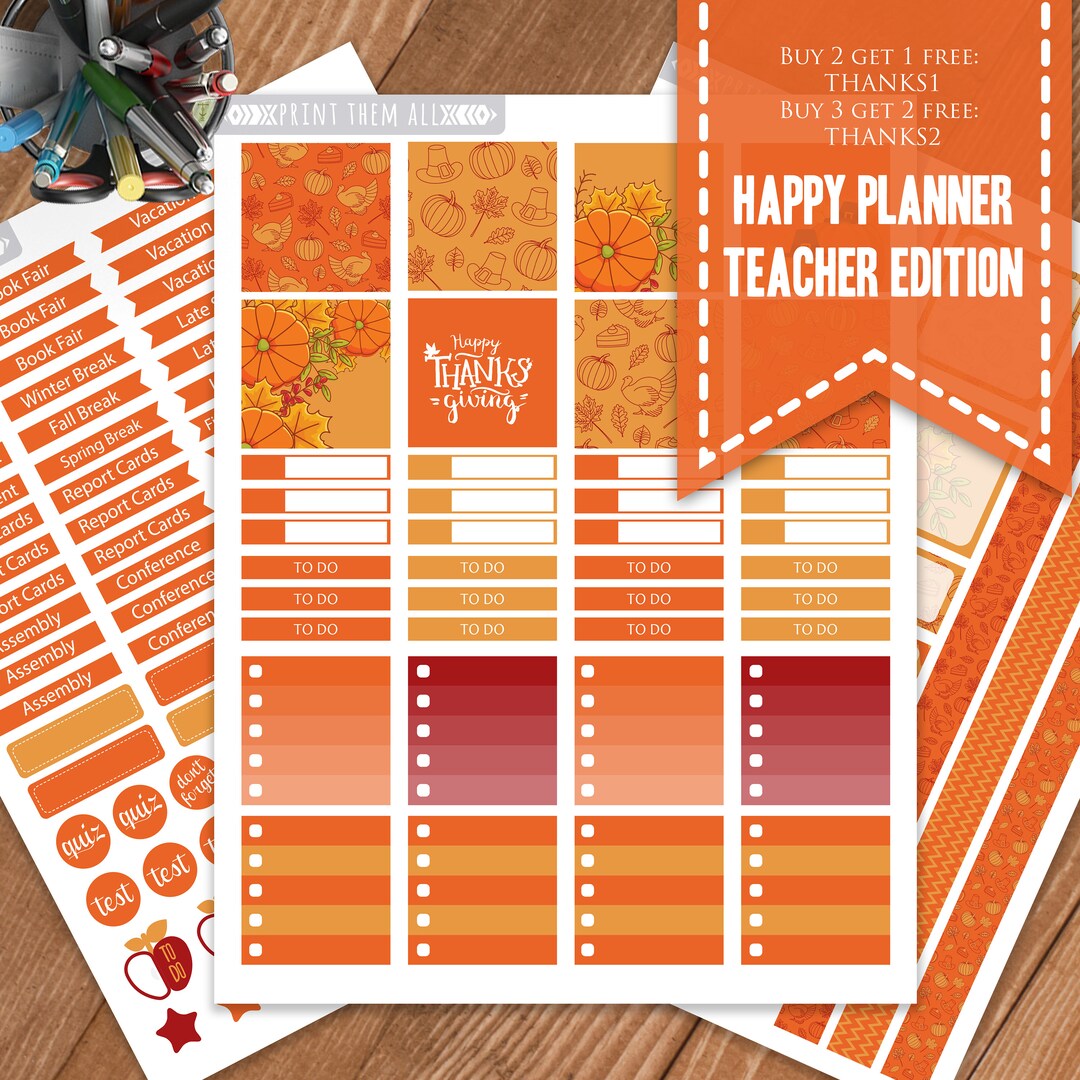 Teacher Planner Stickers, Happy Planner Teacher Edition, Planner ...